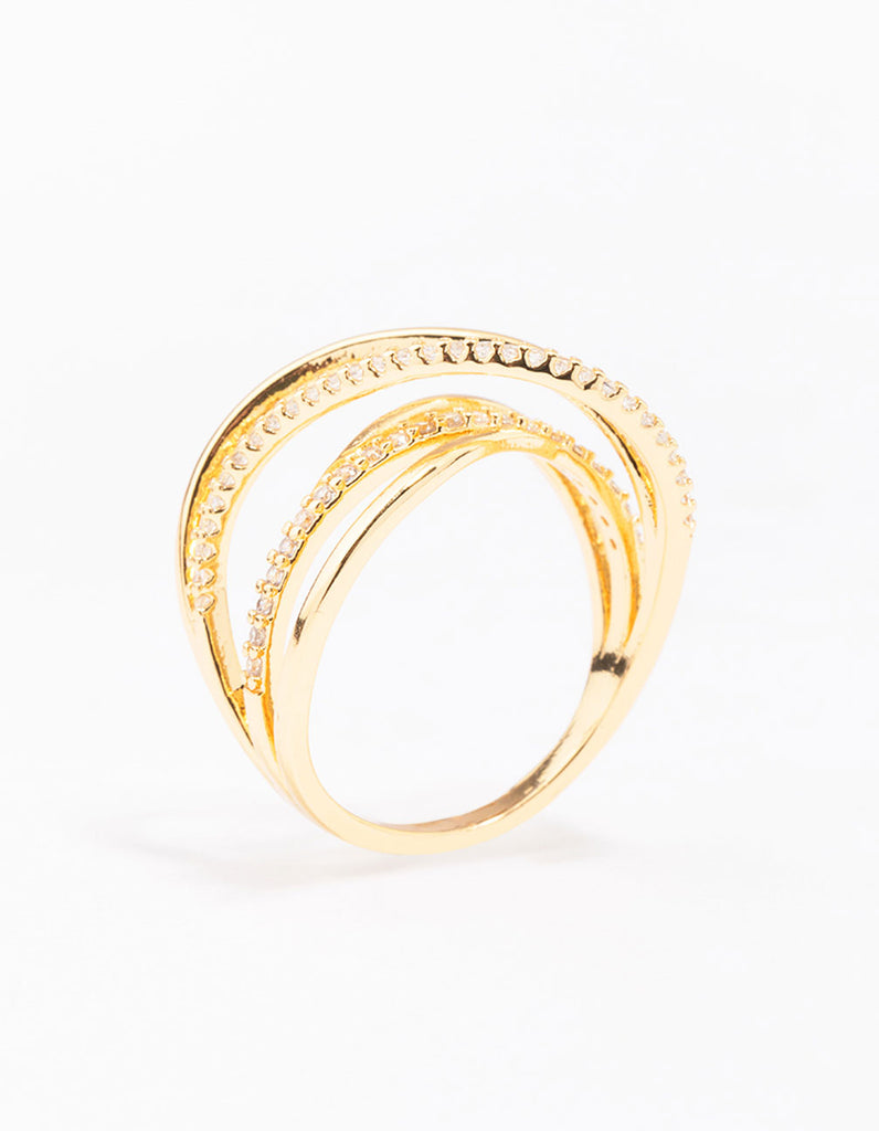Gold Plated Thin Wrapped Cubic Zirconia Ring - Lovisa