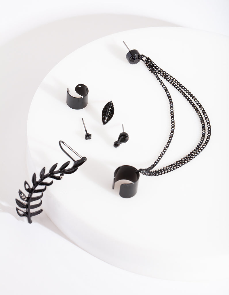 Black Chain Leaf Ear Stack - Lovisa