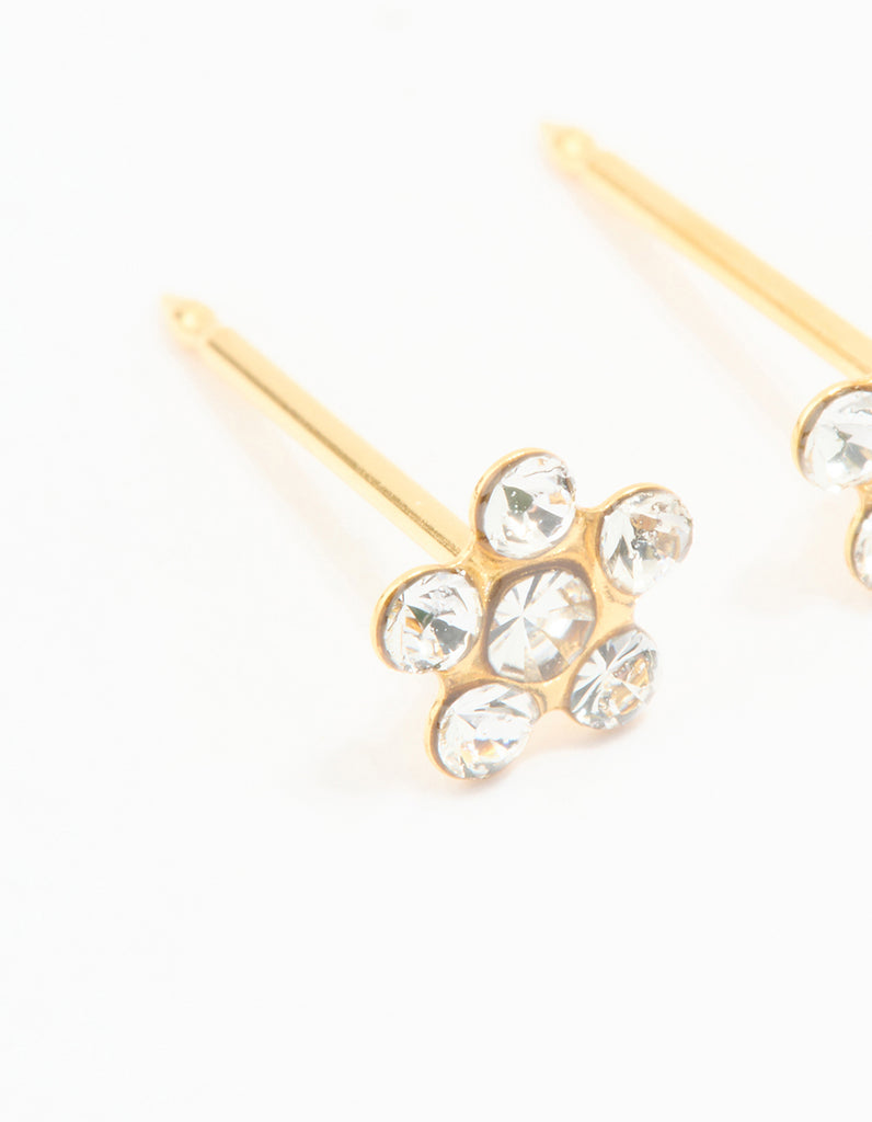 Studex Daisy Crystal 24K Pale Gold Stud - Lovisa Earrings