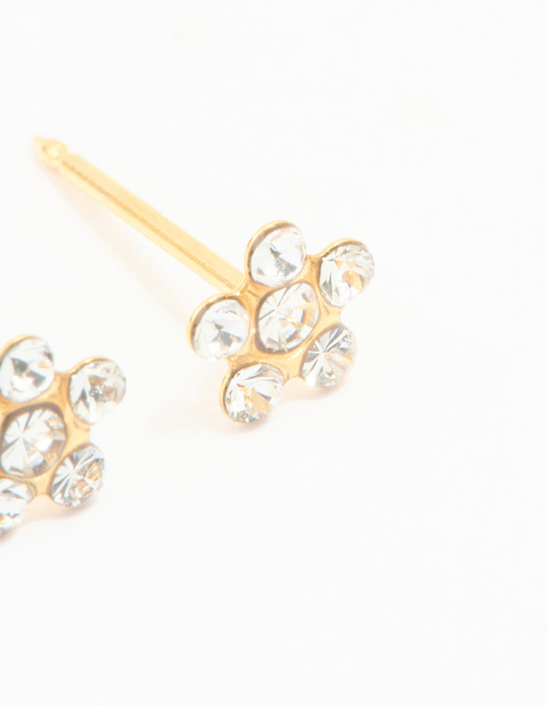Studex Daisy Crystal 24K Pale Gold Stud - Lovisa Earrings