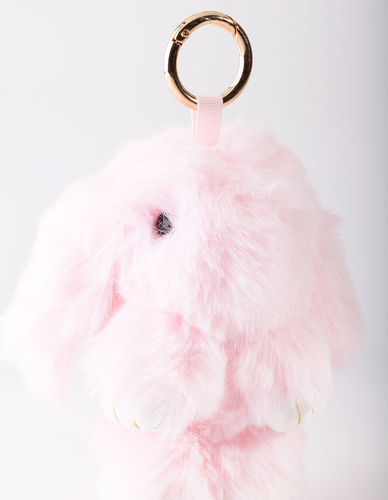 Kids Pink Fluffy Bunny Keyring - Lovisa