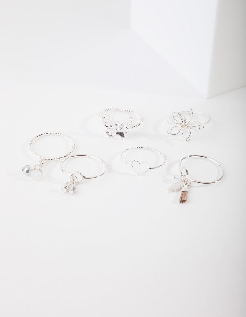 Silver Nature Motif Ring Pack - Lovisa
