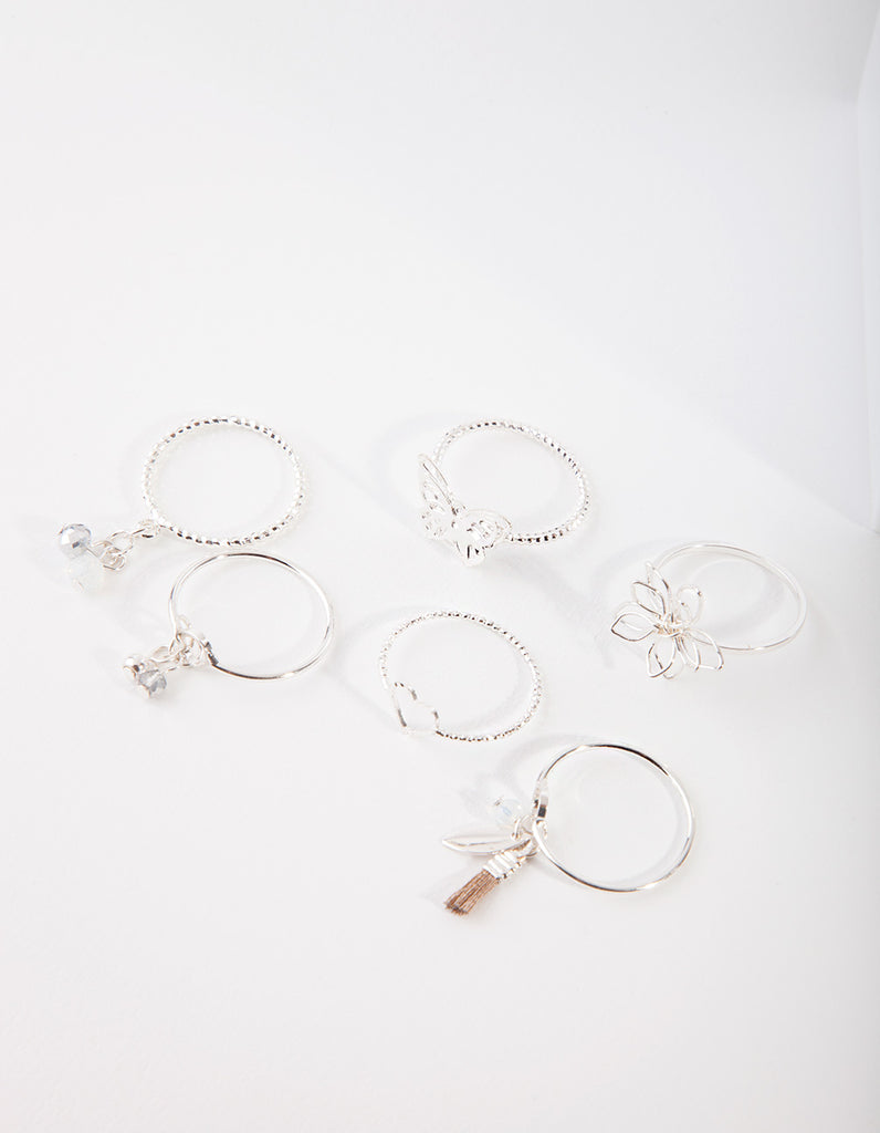Silver Nature Motif Ring Pack - Lovisa