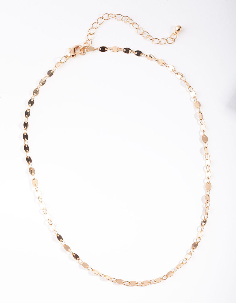 Gold Flat Disc Chain Necklace - Lovisa