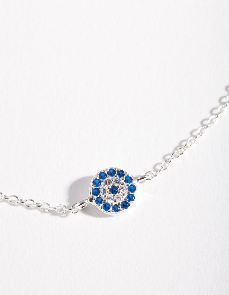 Sterling Silver Evil Eye Disc Bracelet - Lovisa