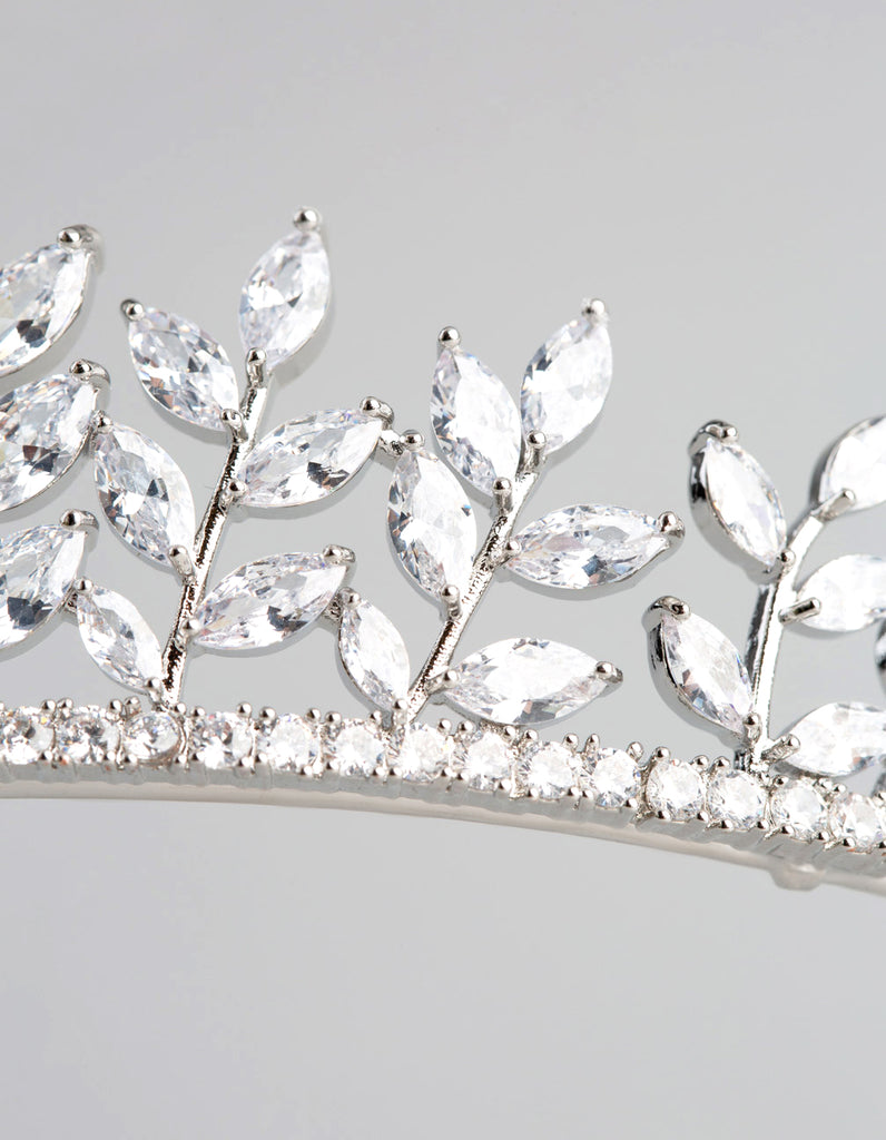 Silver Cubic Zirconia Navette Stone Tiara - Lovisa