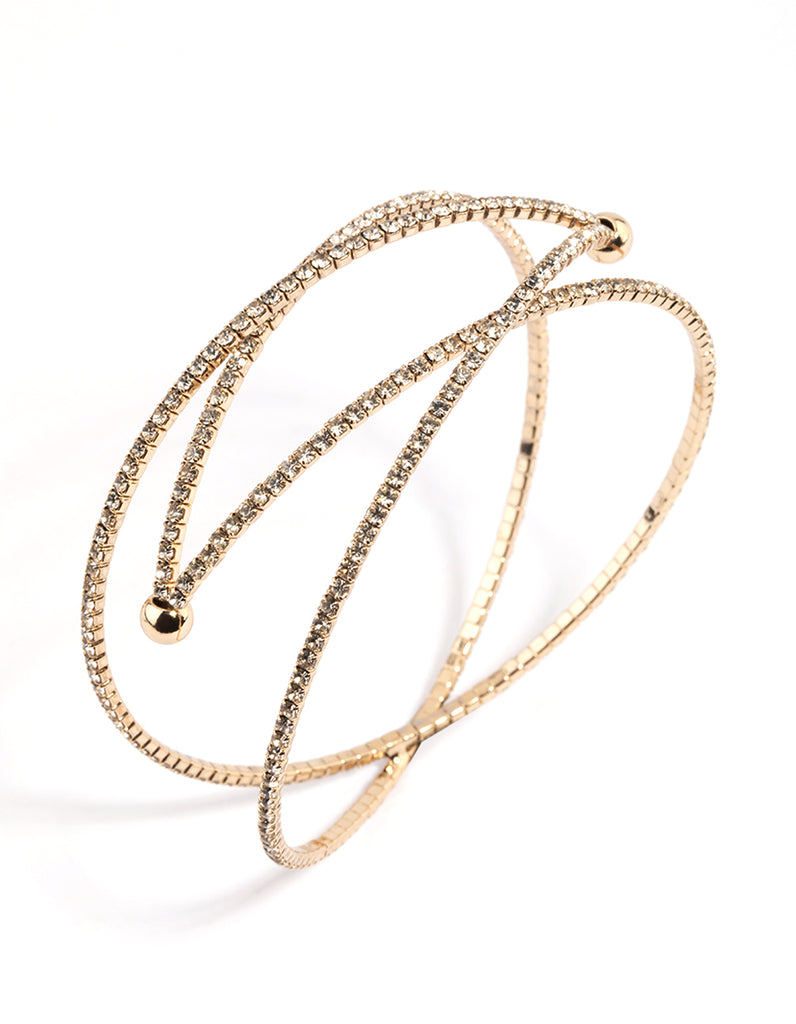 Gold Diamante Arm Cuff - Lovisa