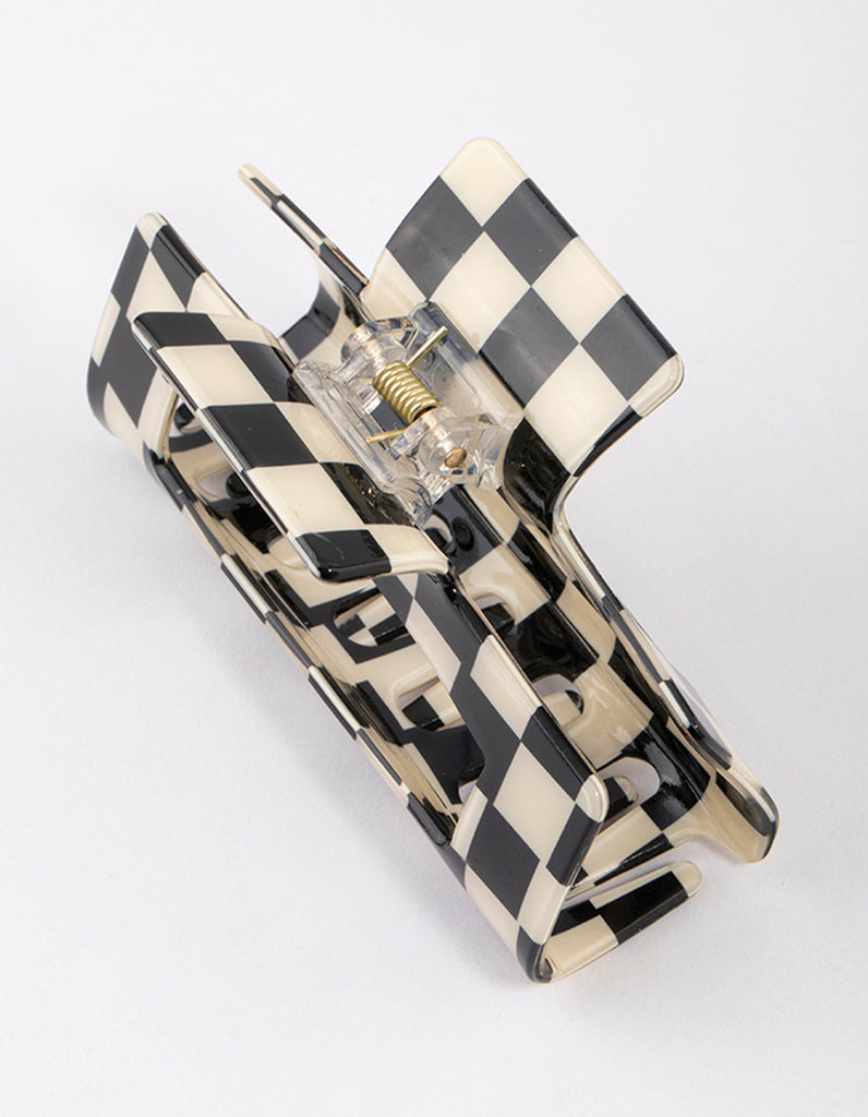 Acrylic Rectangle Check Claw Clip - Lovisa