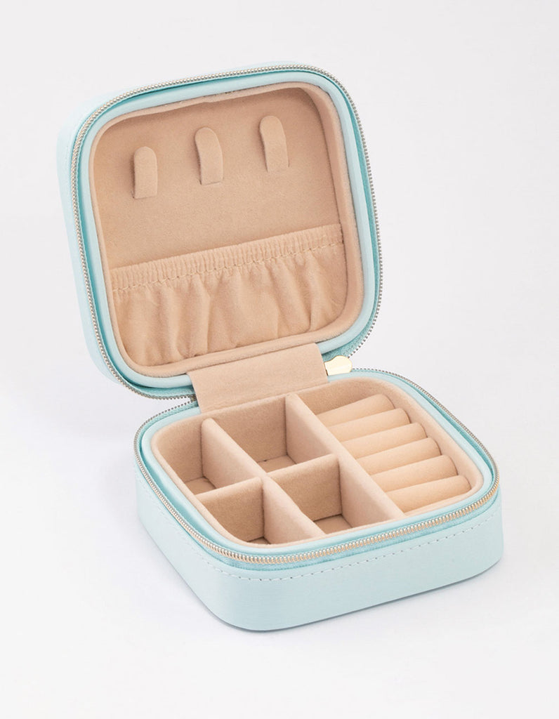 Light Blue PU Leather Compact Jewellery Case - Lovisa