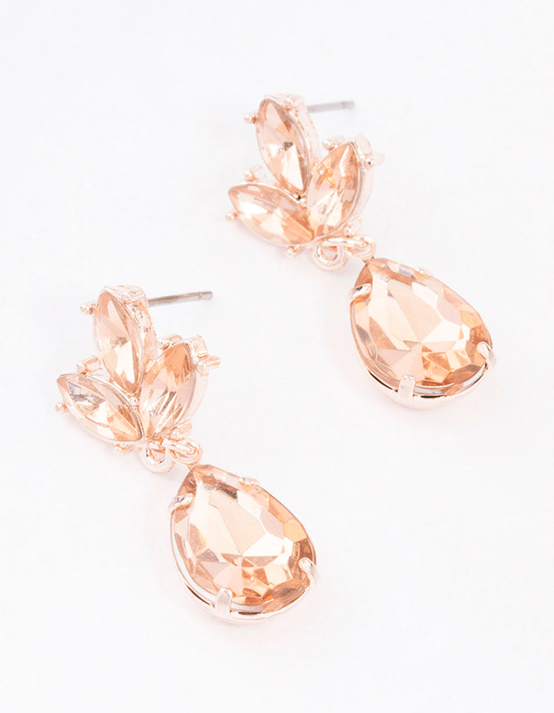 Blush Pear Marquise Diamante Drop Earrings - Lovisa