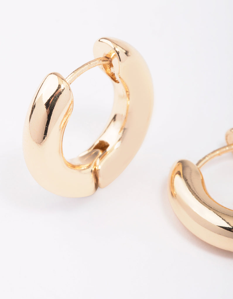 Gold Small Plain Clicker Hoop Earrings - Lovisa