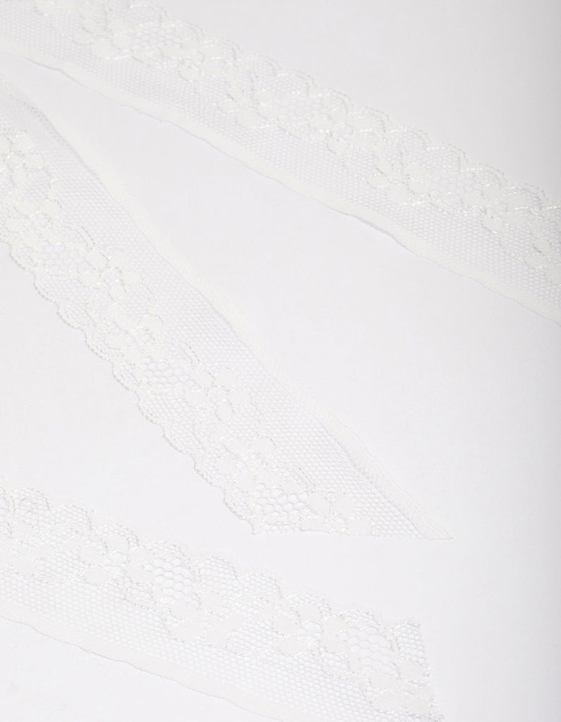 White Fabric Medium Lace Hair Bow Pack - Lovisa