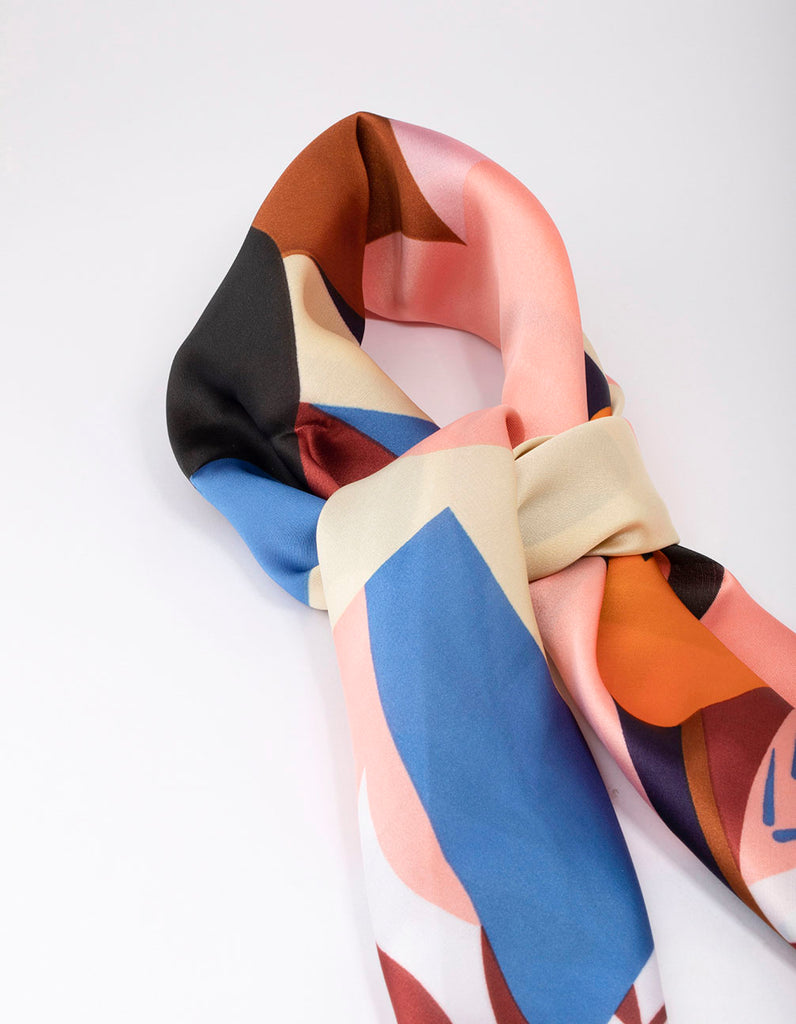 Fabric Floral Geometric Pattern Scarf - Lovisa