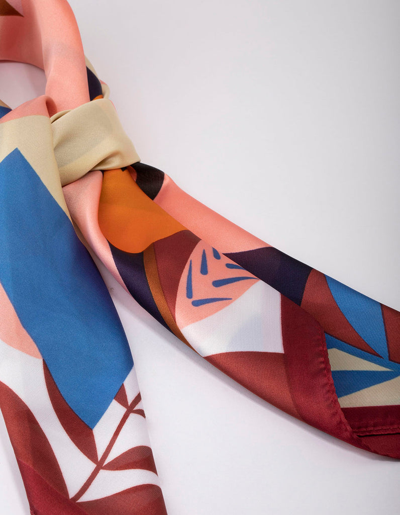 Fabric Floral Geometric Pattern Scarf - Lovisa