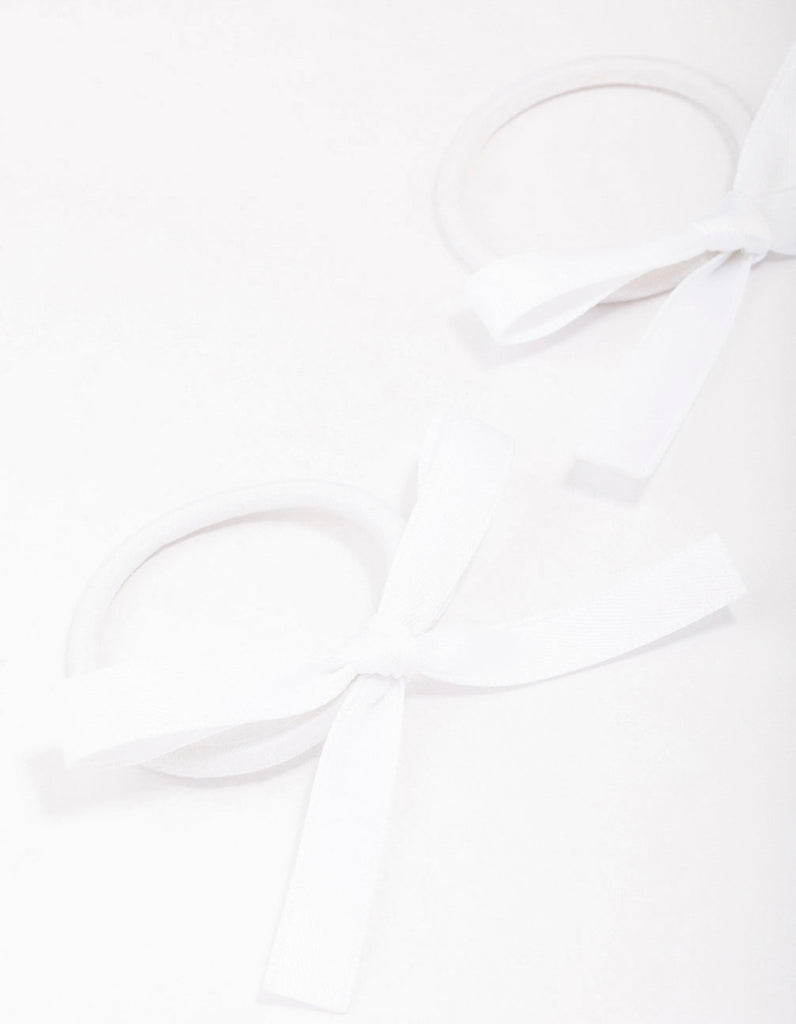 White Mini Bow Hair Tie Pack - Lovisa