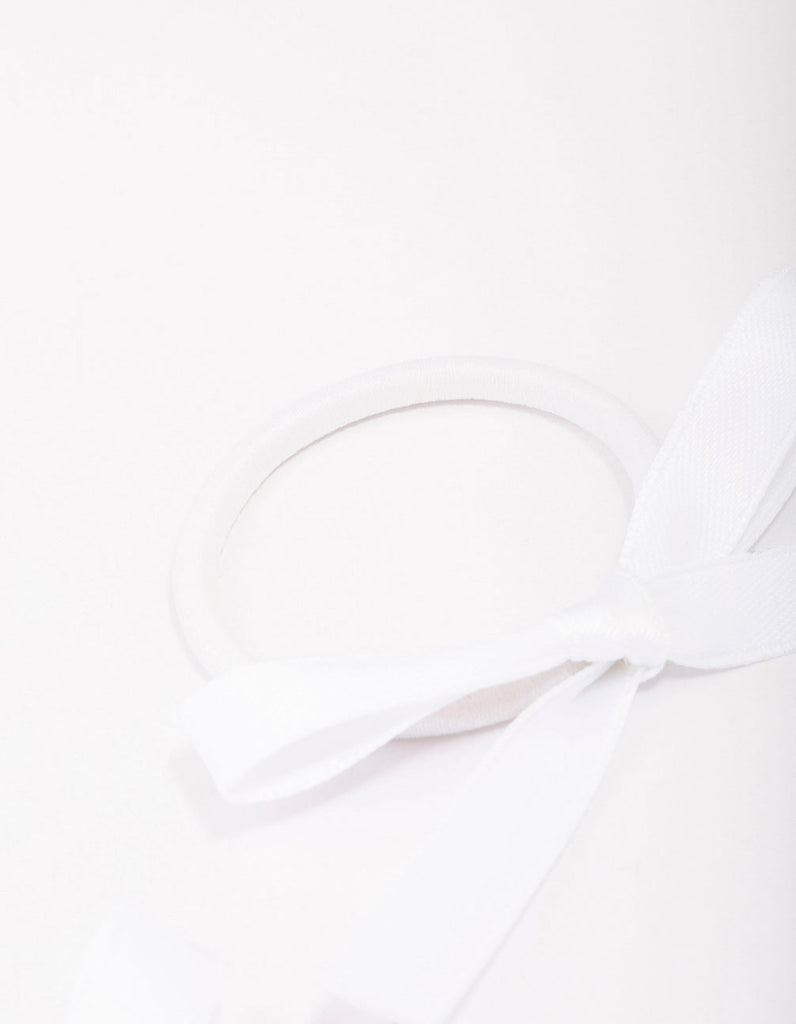 White Mini Bow Hair Tie Pack - Lovisa