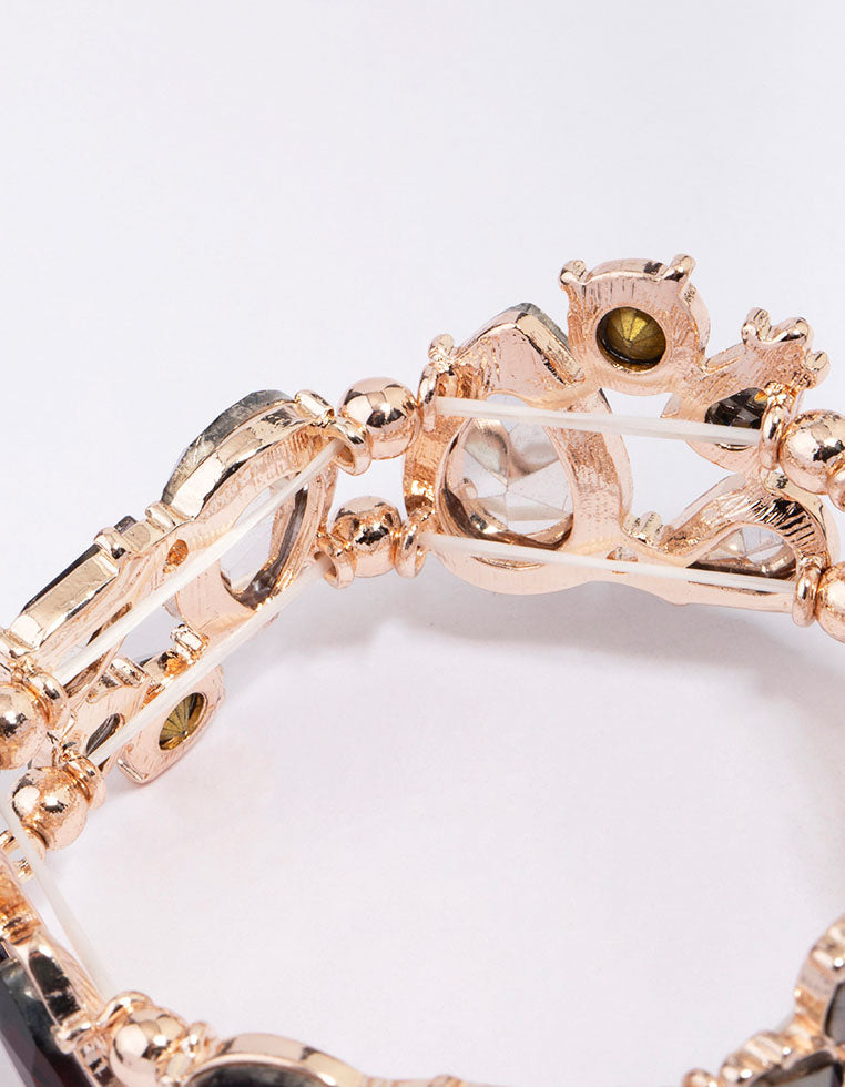 Rose Gold Large Melted Pear Shape Stone Bracelet - Lovisa