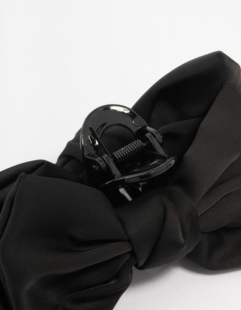 Large Black Fabric Bow Claw Clip - Lovisa