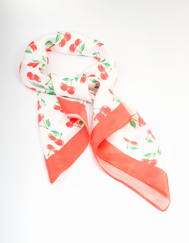 Classic Cherry Fabric Scarf - Lovisa