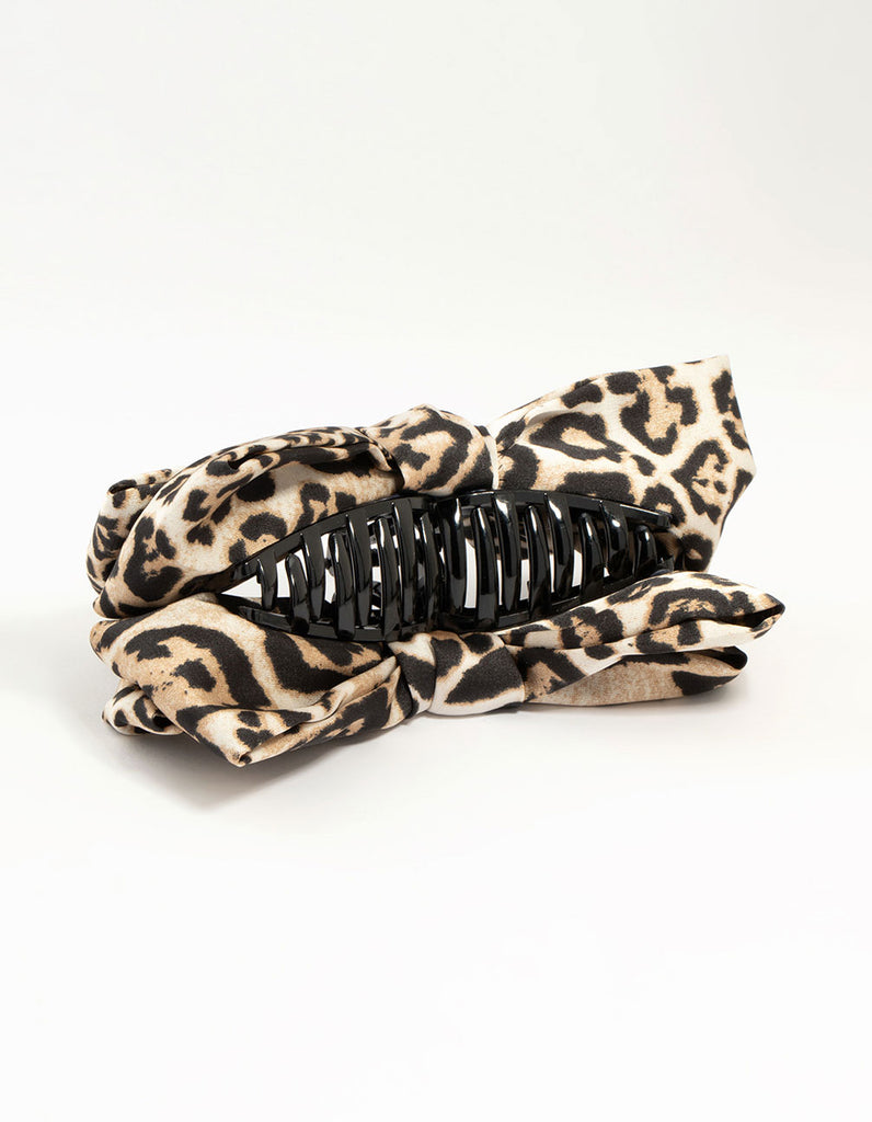 Large Leopard Print Fabric Claw Clip - Lovisa