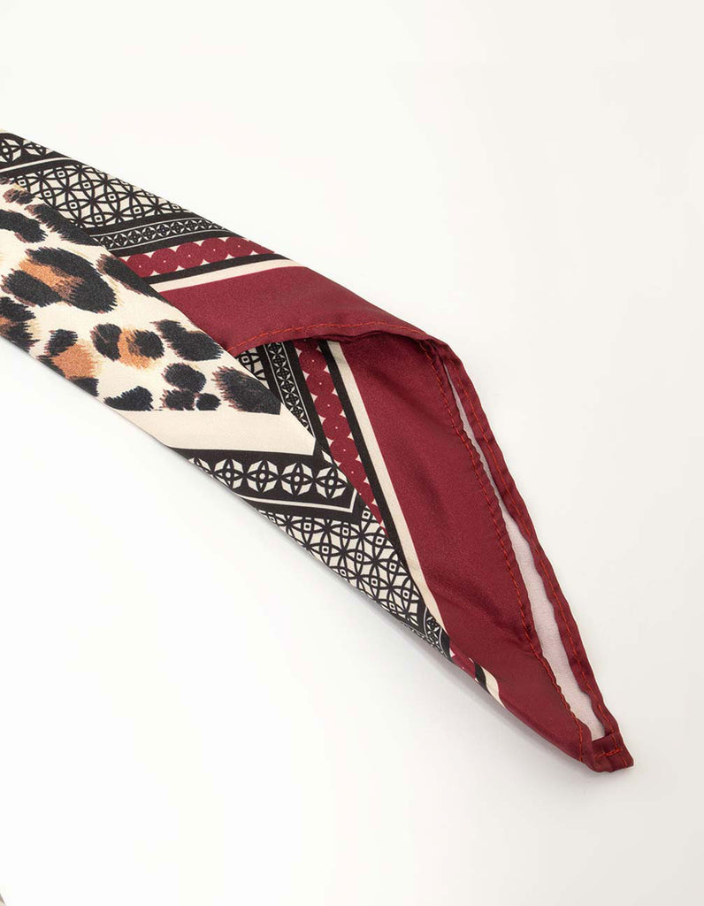 Red & Black Leopard Print Scarf - Lovisa