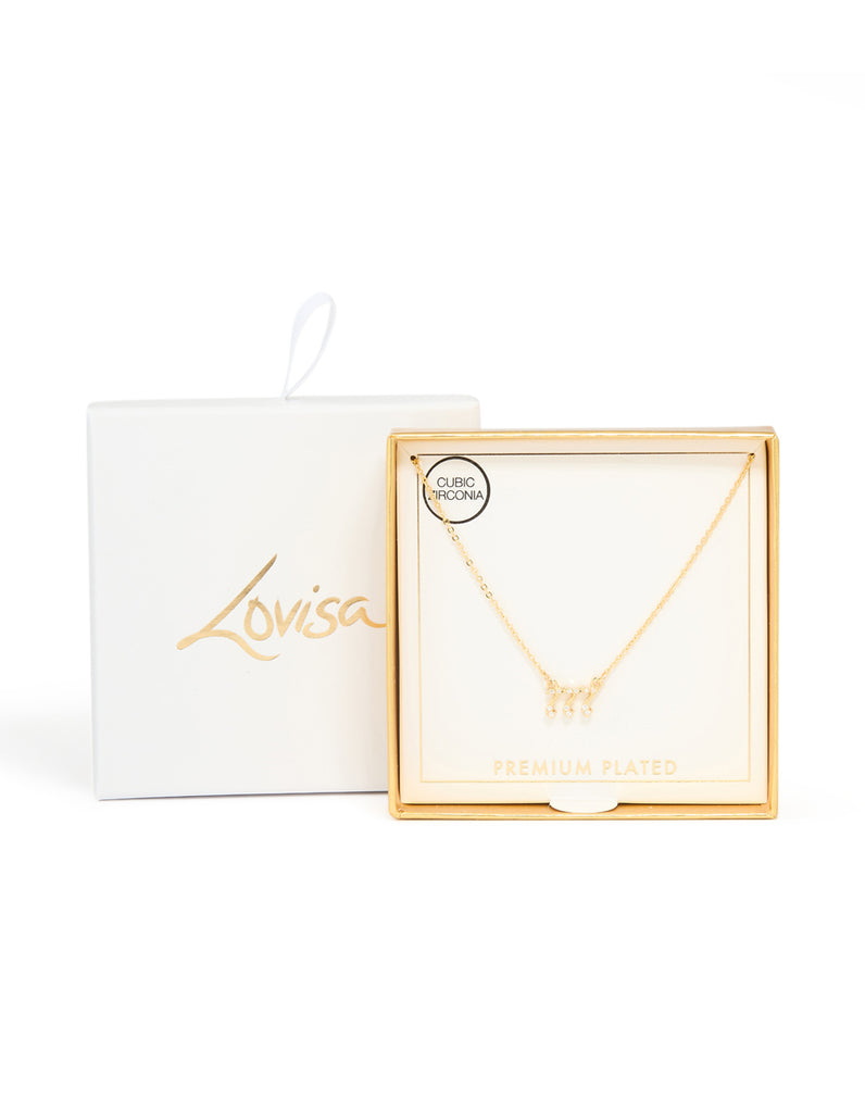 Gold Cubic Zirconia 777 Angel Number Necklace - Lovisa