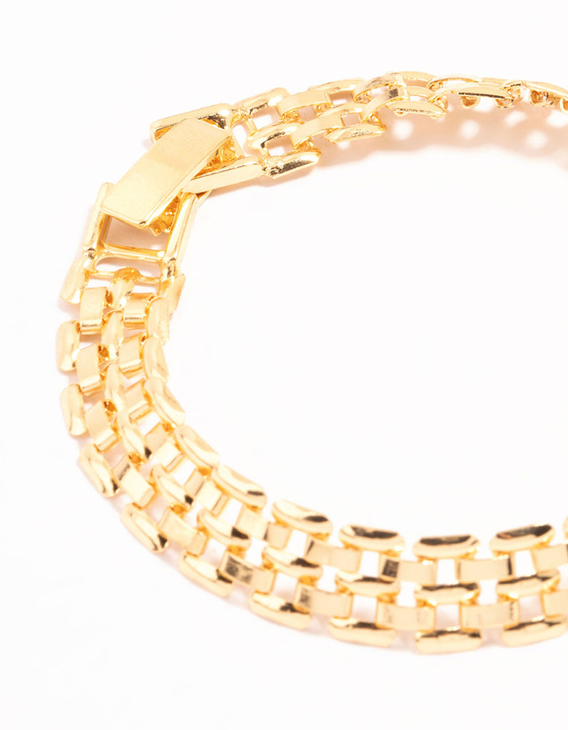 Gold Watch Strap Chain Bracelet - Lovisa