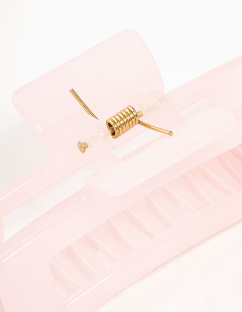Small Shiny Pink Coated Claw Clip - Lovisa