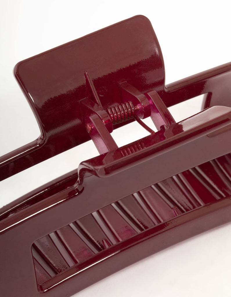Shiny Large Burgundy Coated Claw Clip - Lovisa