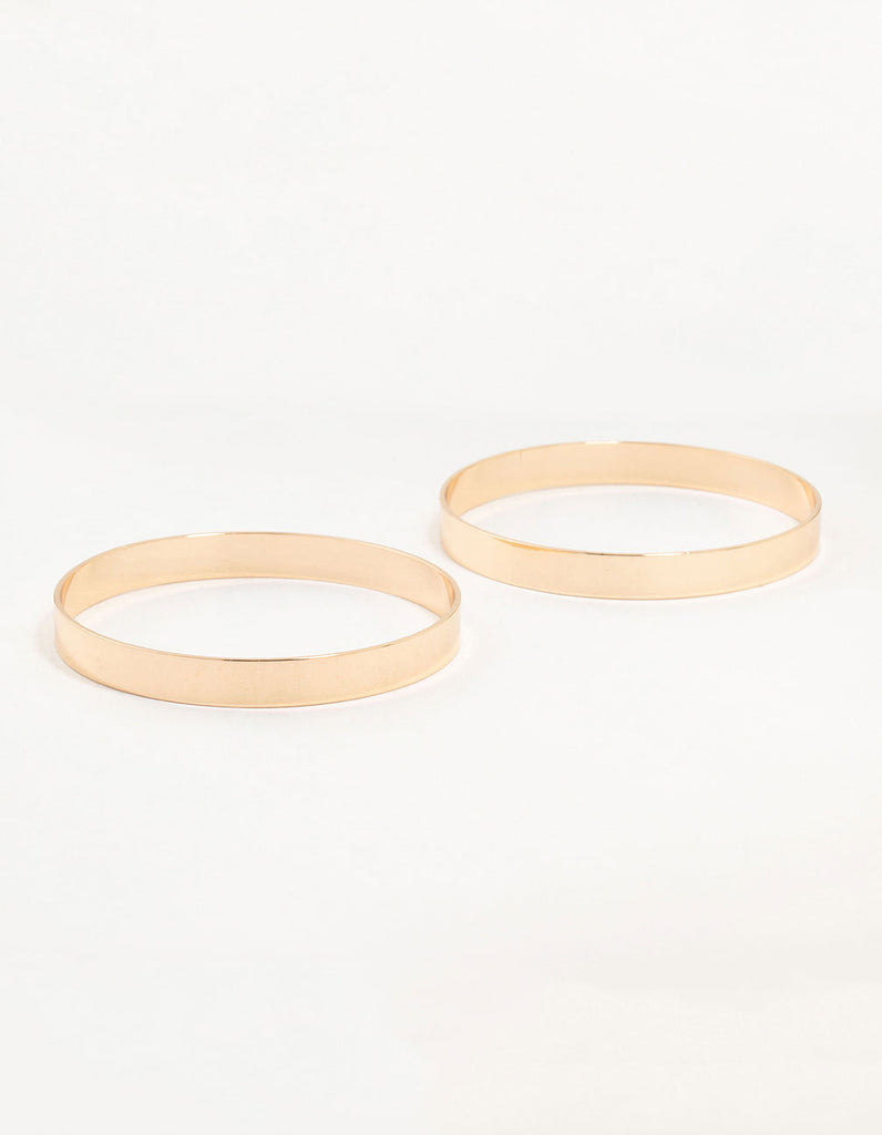 Gold Flat Bangles 2-Pack - Lovisa