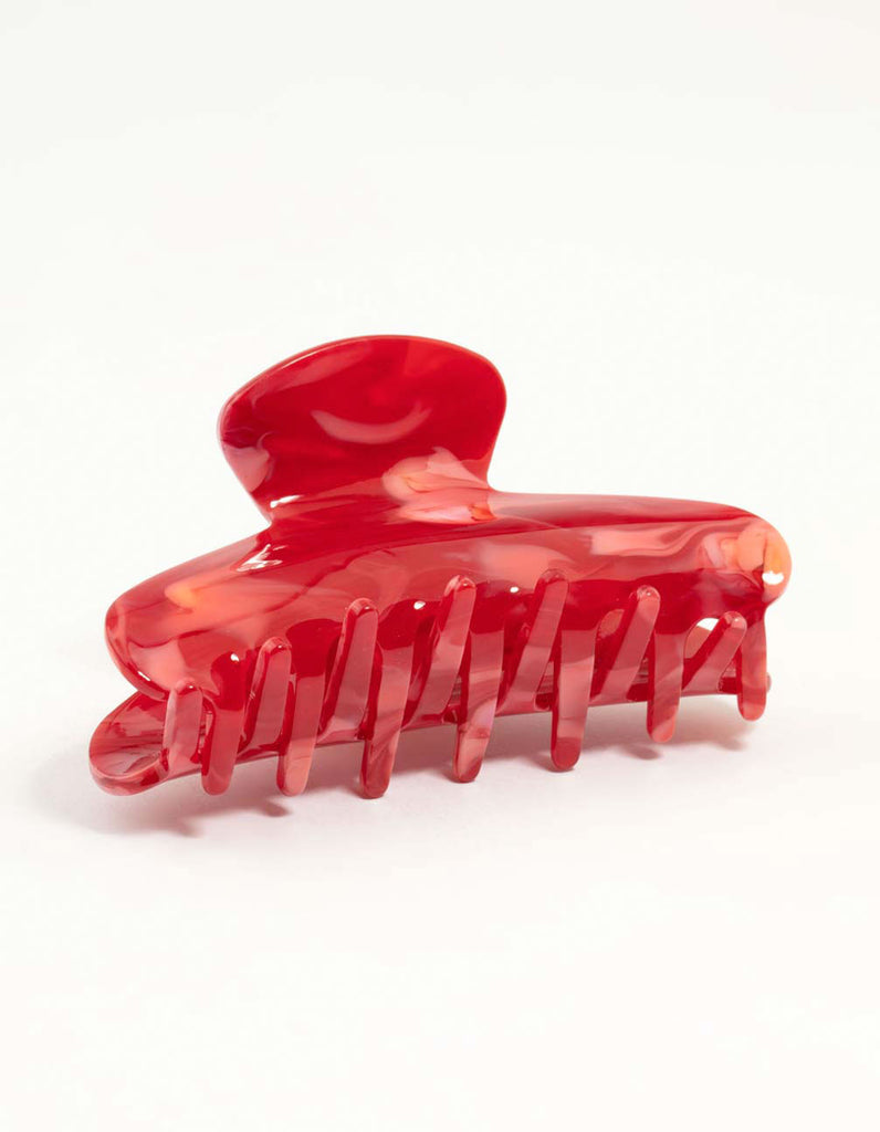 Red Acrylic Curved Basic Claw Clip - Lovisa