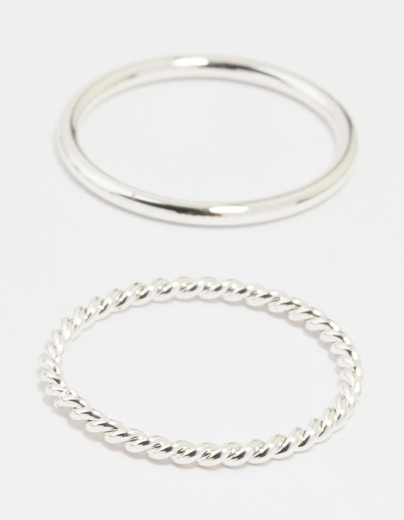 Silver Thick Simple Stacking Rings 12-Pack - Lovisa