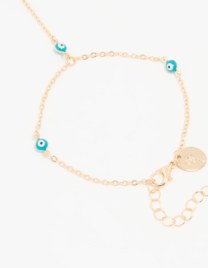 Gold Evil Eye Hand Chain - Lovisa