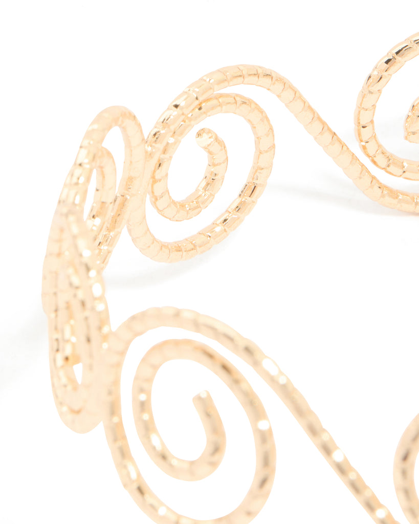 Gold Swirl Wrap Around Arm Cuff - Lovisa
